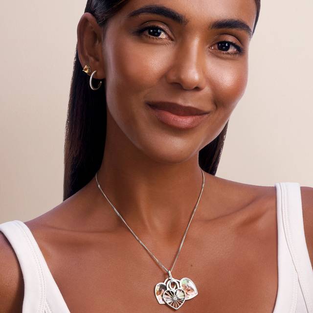 Amorette Photo Pendant Necklace with Diamond in Sterling Silver - Theo Grace (Formerly MYKA)