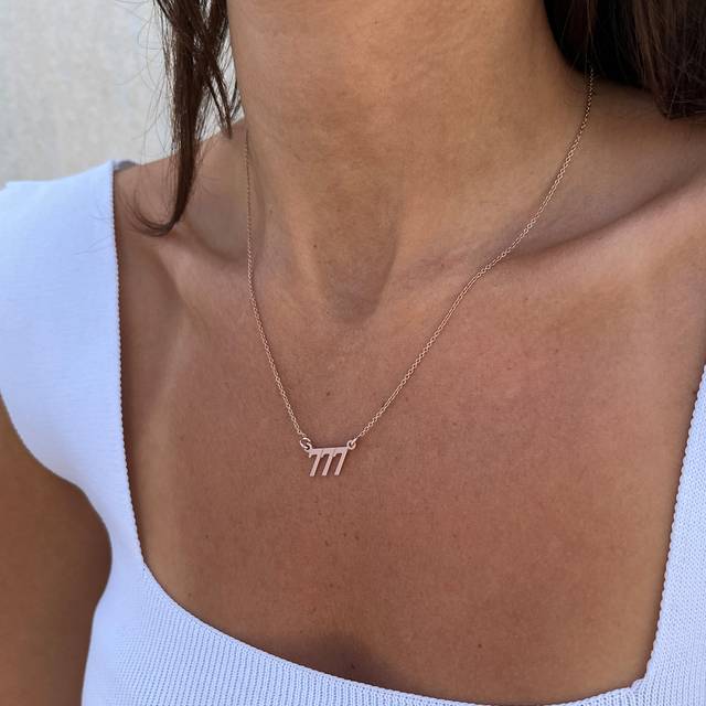 Angel Number Necklace in Rose Gold Plating - Theo Grace