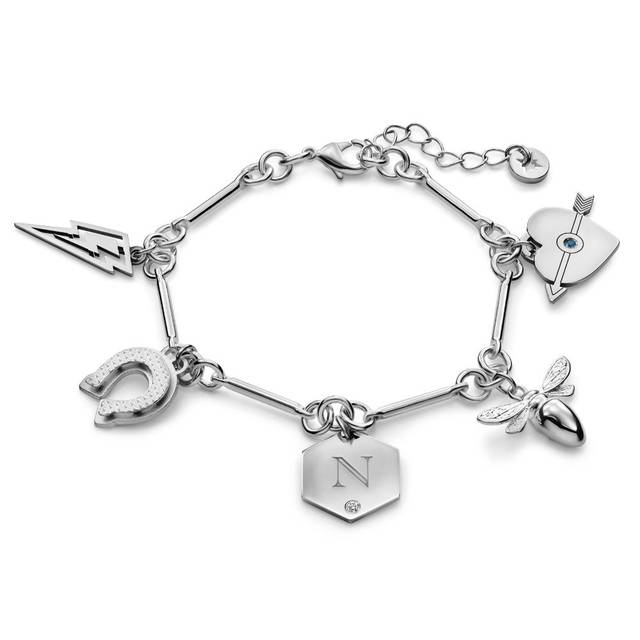 Be Lucky Charm Bracelet in Silver - Theo Grace
