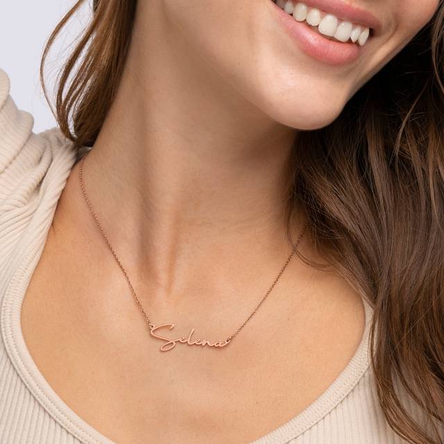 Paris Name Necklace in Rose Gold Plating - Theo Grace