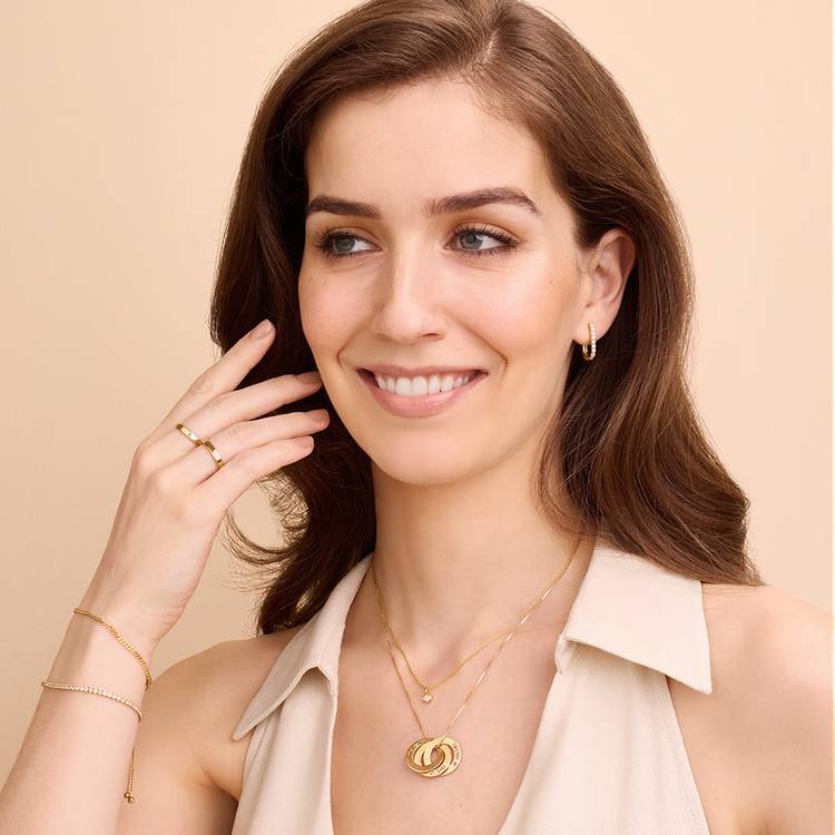 Russian Ring Necklace with Birthstones in 18ct Gold Vermeil - Theo Grace