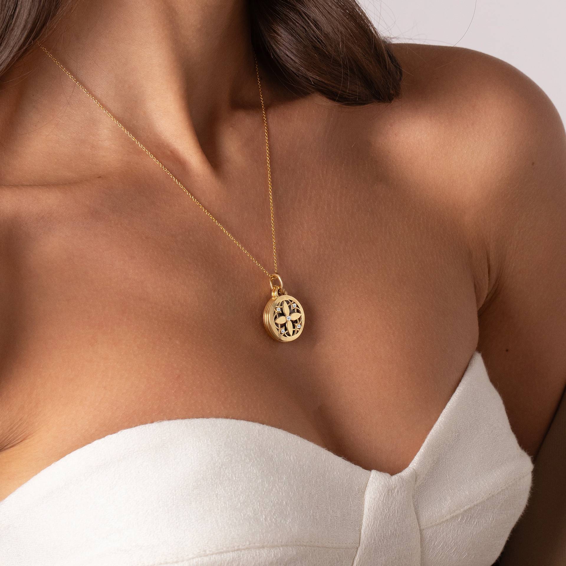 Floret Photo Pendant Necklace in 18ct Gold Plating - Theo Grace (Formerly MYKA)
