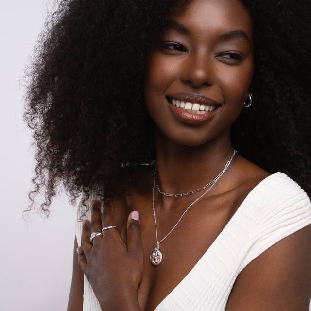 Floret Photo Pendant Necklace in Sterling Silver - Theo Grace (Formerly MYKA)