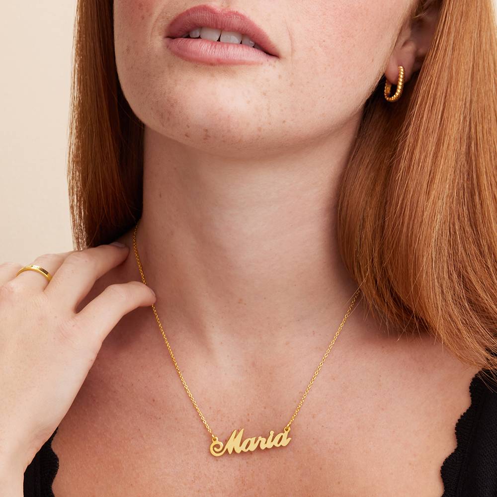 Hollywood Small Name Necklace in 18ct Gold Plating - Theo Grace