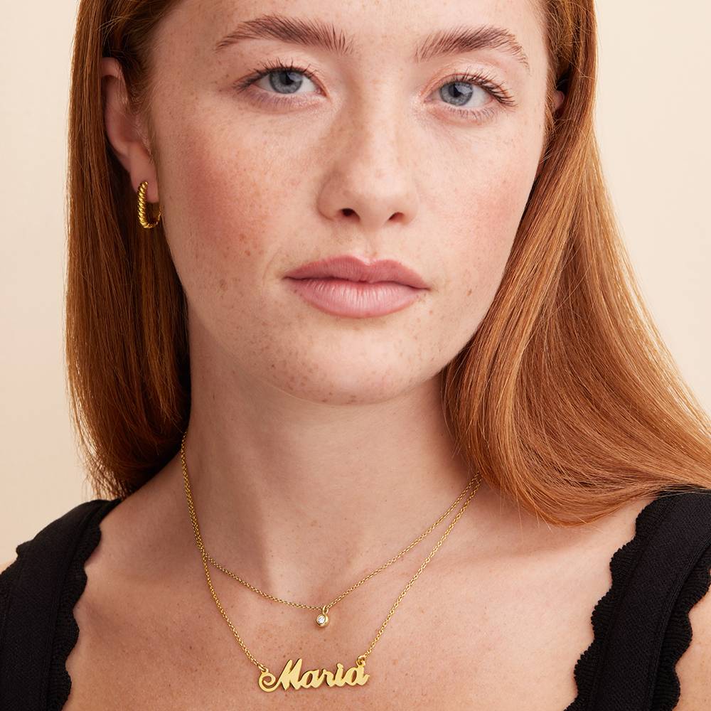 Hollywood Small Name Necklace in 18ct Gold Plating - Theo Grace