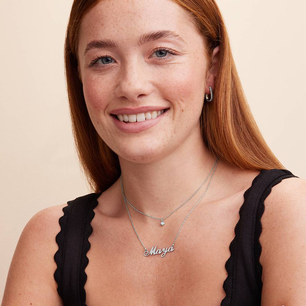 Hollywood Small Name Necklace in Silver - Theo Grace