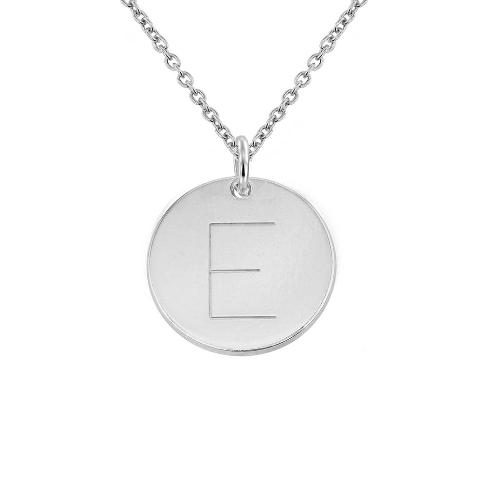 Initial Disc Necklace in Sterling Silver - Theo Grace