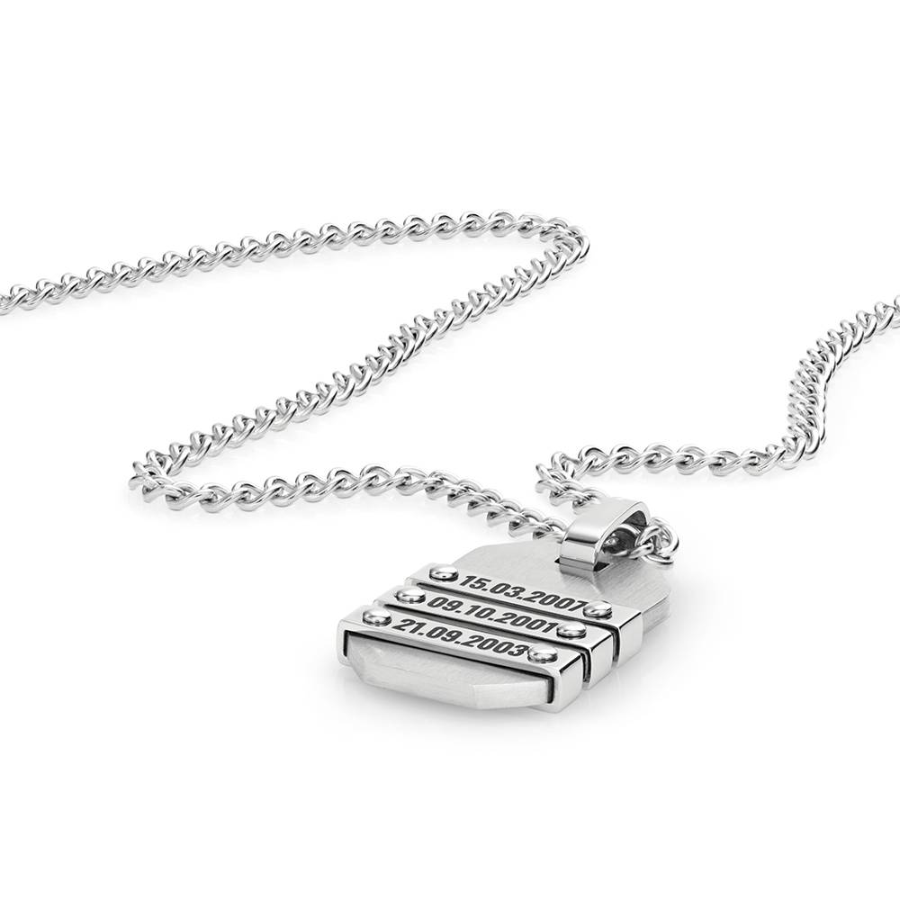 Iron Tag Necklace for Men in Stainless Steel - Theo Grace