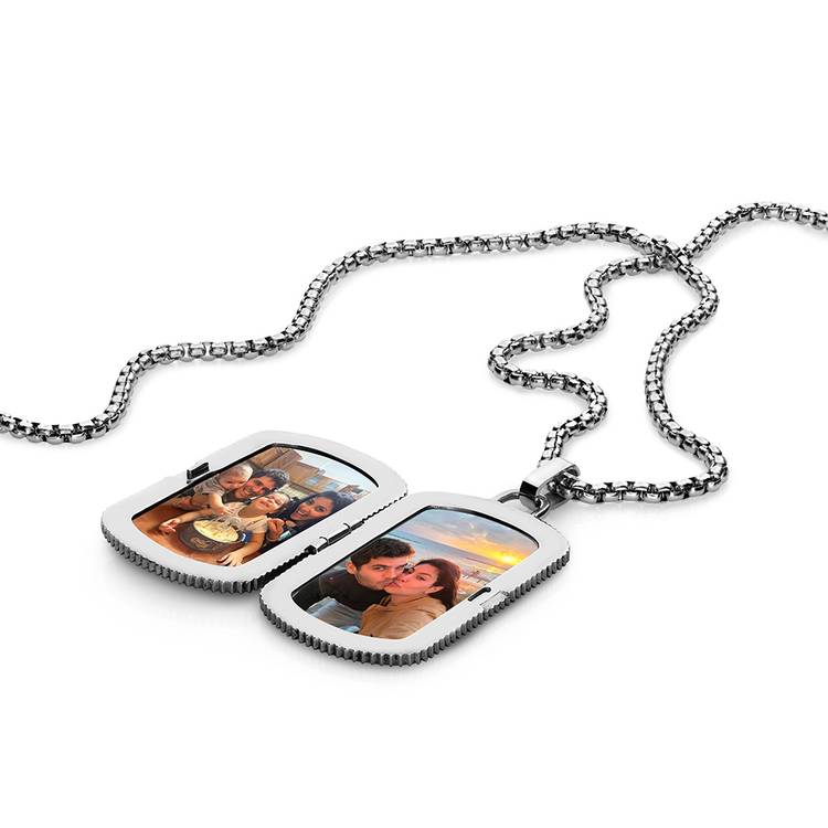 Legacy Bond Photo Locket for Men in Black Stainless Steel - Theo Grace