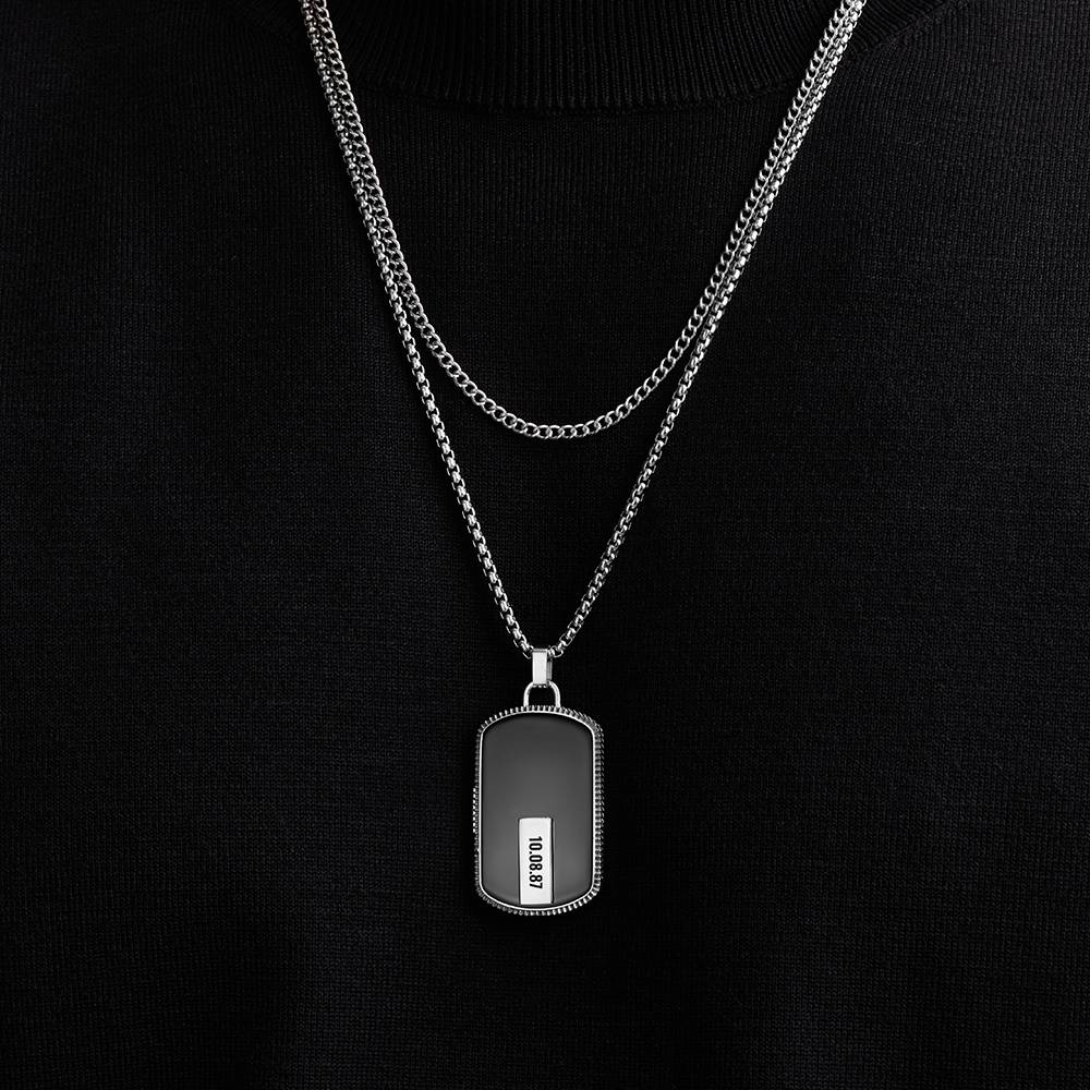 Legacy Bond Photo Locket for Men in Black Stainless Steel - Theo Grace