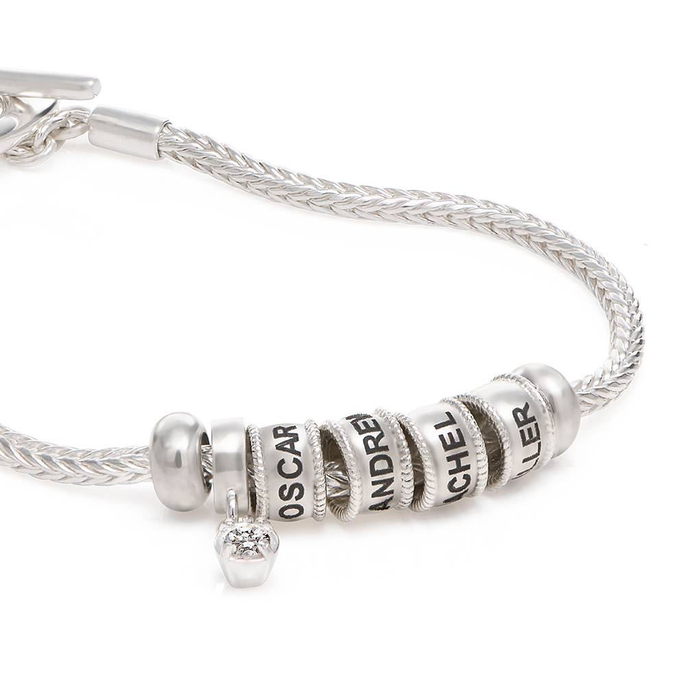 Linda Toggle Heart Charm Bracelet with Diamond in Sterling Silver ...