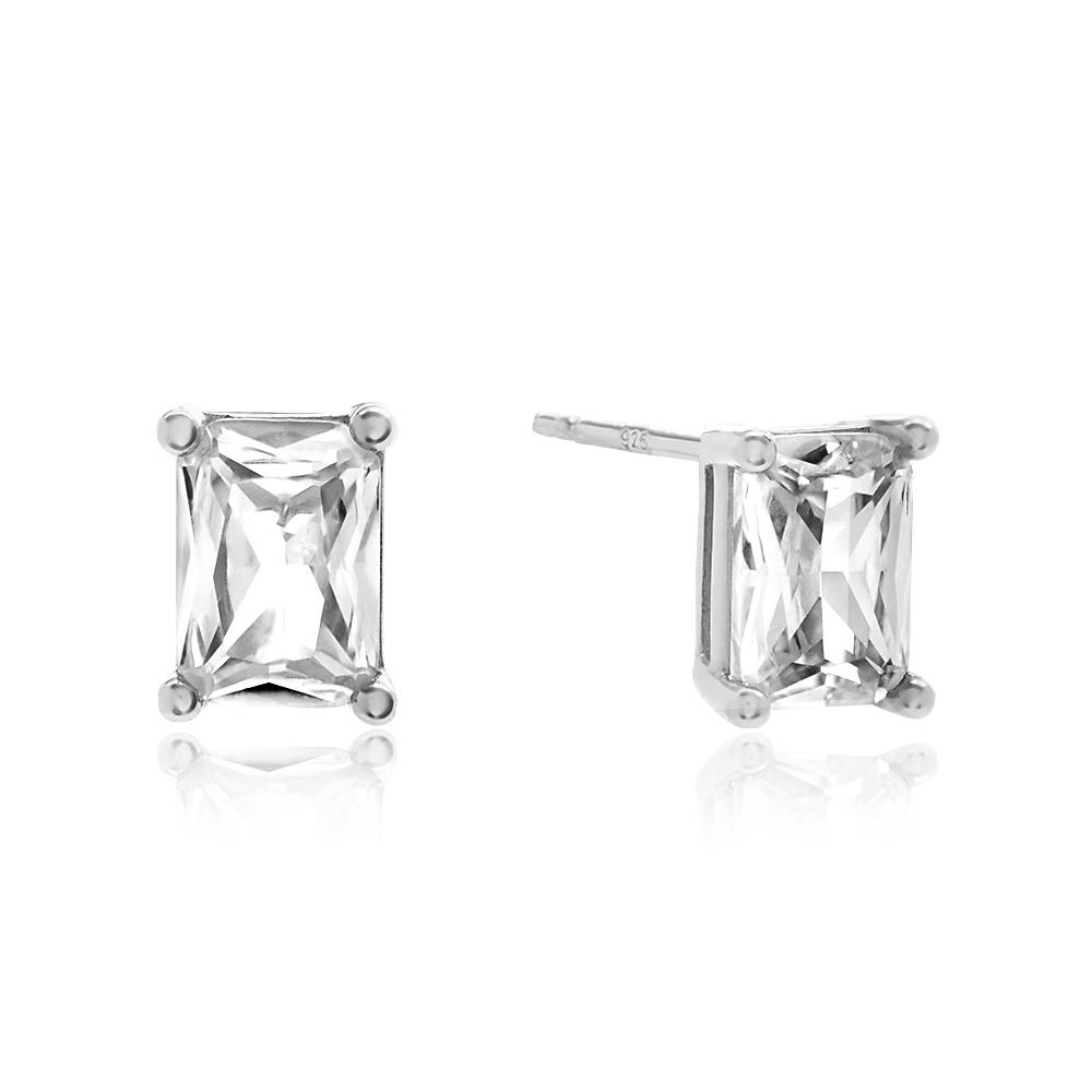 Lorelai Rectangle Stud Earrings in Sterling Silver - Theo Grace ...