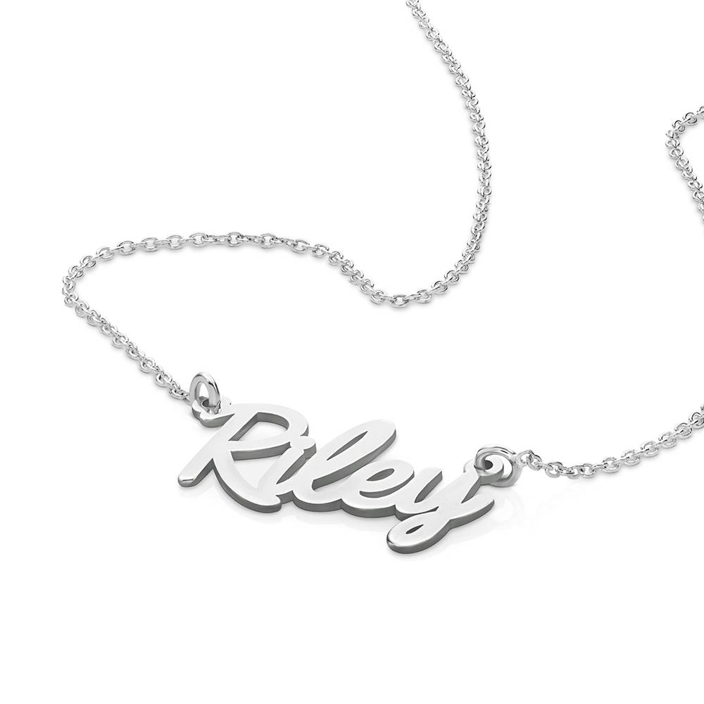 Personalised Cursive Name Necklace in 10ct Solid White Gold - Theo ...