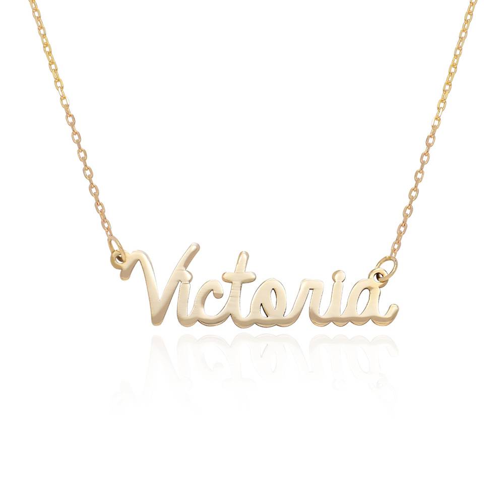 Personalised Cursive Name Necklace in 14ct Solid Yellow Gold - Theo ...