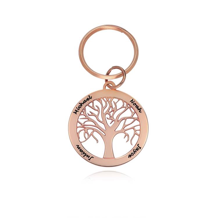 Personalised Family Tree Keyring in 18ct Rose Gold Plating - Theo Grace ...