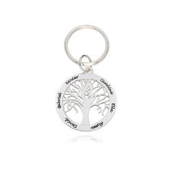 Personalised Family Tree Keyring in Sterling Silver - Theo Grace