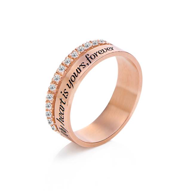 Sofia Double Band Ring with 0.15ct Diamonds in 18ct Rose Gold Plating - Theo Grace (Formerly MYKA)