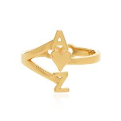 Three Initial Infinity Ring in 18ct Gold Plating - Theo Grace
