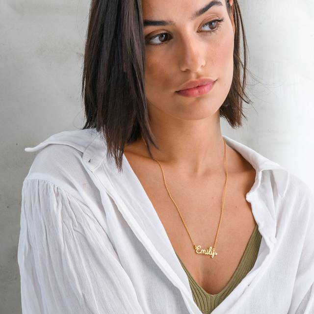 Personalised Cursive Name Necklace with Diamond in 18ct Gold Vermeil ...