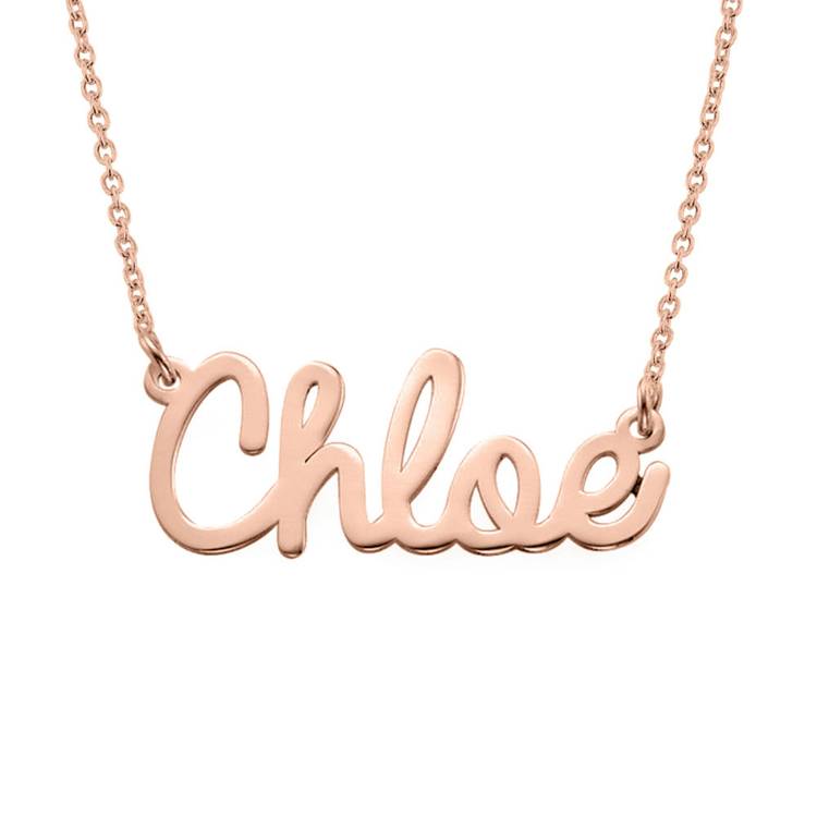 Personalised Cursive Name Necklace in 18ct Rose Gold Plating - Theo ...