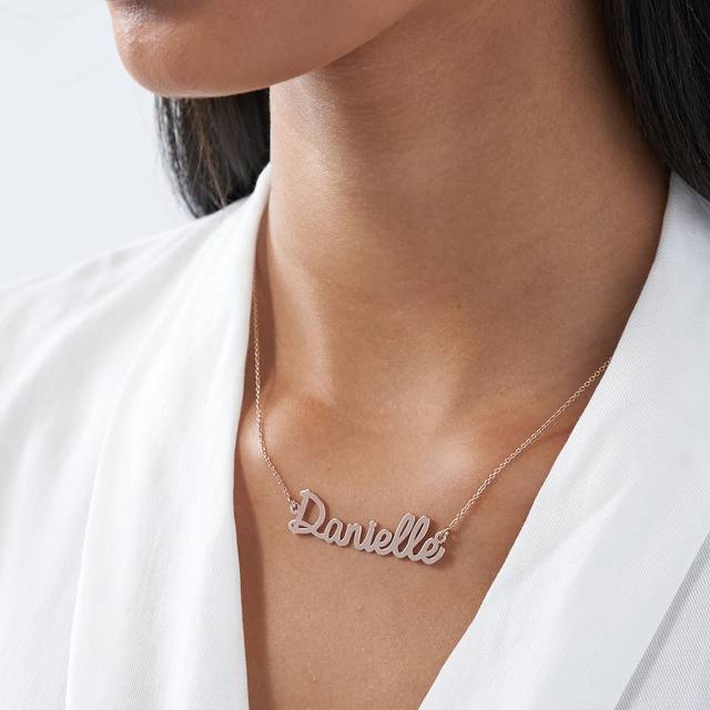 Personalised Cursive Name Necklace in 18ct Rose Gold Plating - Theo ...