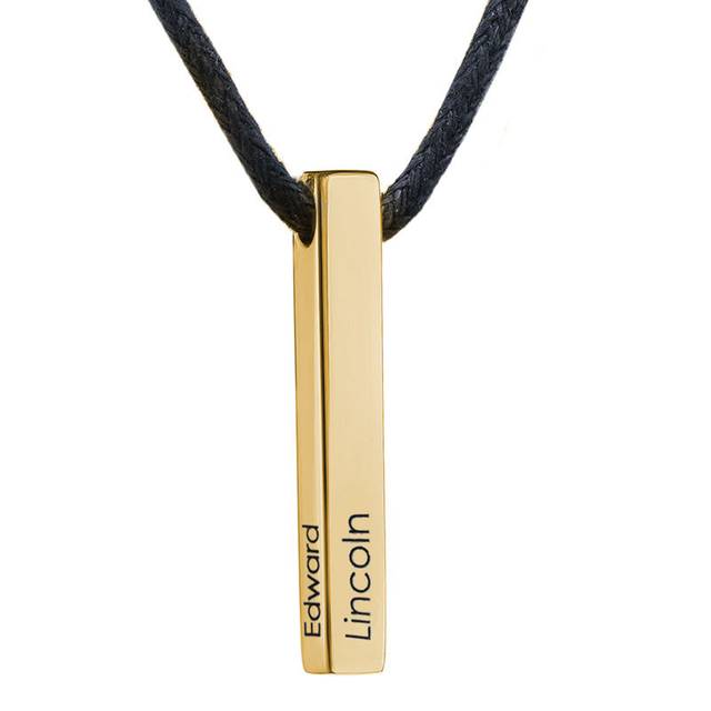 Atlas 3D Bar Name Necklace for Men in 18ct Gold Plating - Theo Grace