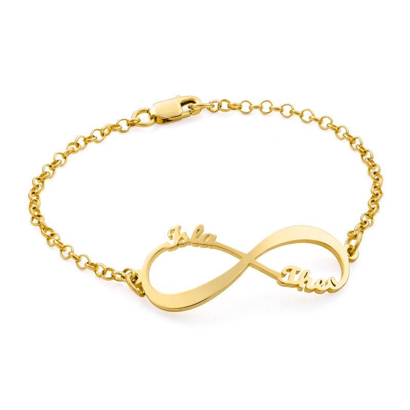 Personalised Infinity Name Bracelet in 18ct Gold Vermeil - Theo Grace