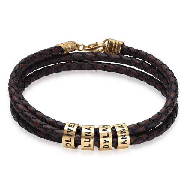 Brown Leather Gold Bracelet Matching