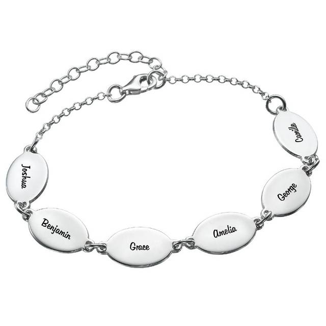 Mum Bracelet with Kids Names in Sterling Silver - Theo Grace