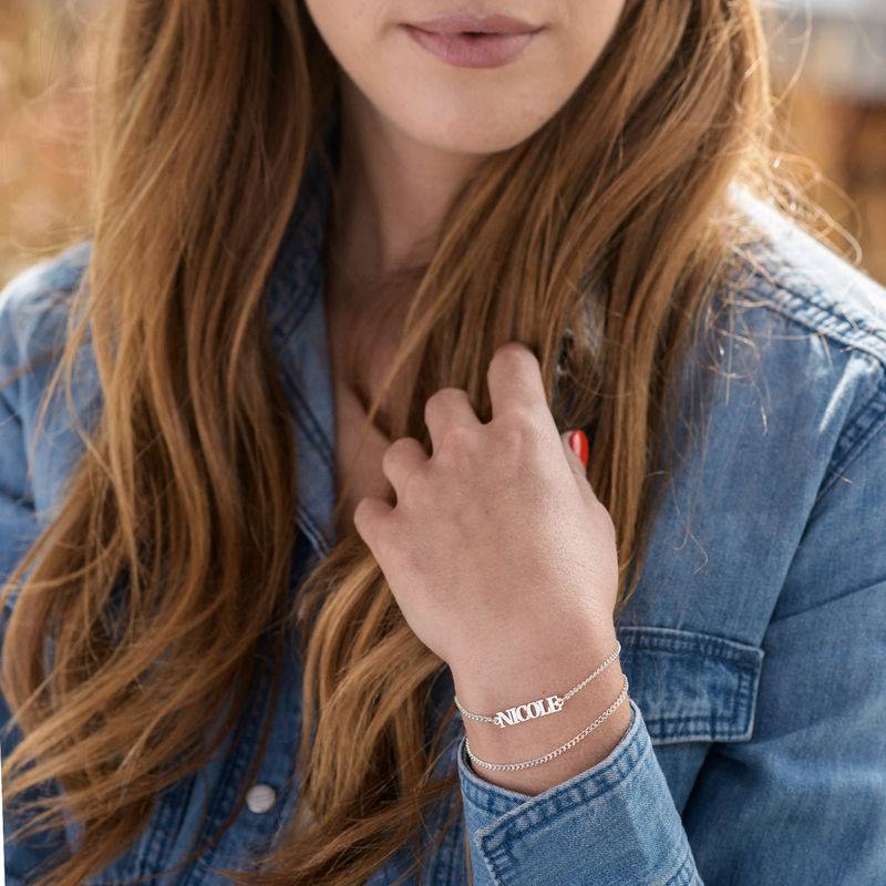 Name Bracelet / Anklet with Capital Letters in Sterling Silver - Theo ...