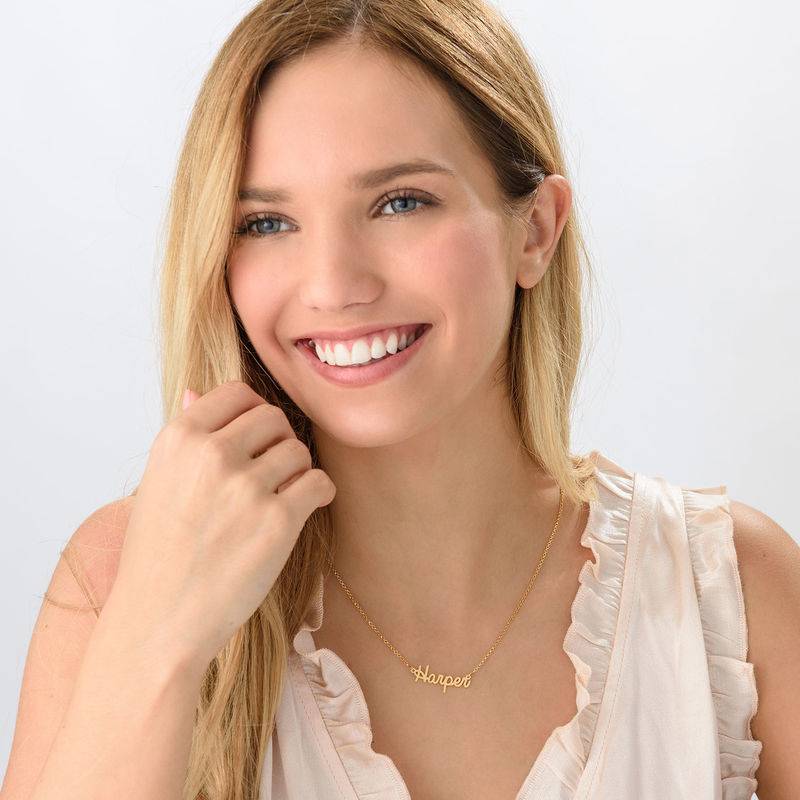 Tiny Cursive Name Necklace in Gold Vermeil - Theo Grace