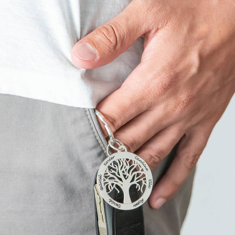 Personalised Family Tree Keyring in Sterling Silver - Theo Grace ...