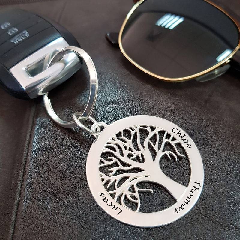Personalised Family Tree Keyring in Sterling Silver - Theo Grace ...