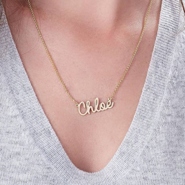 Personalised Cursive Name Necklace in Gold Plating - Theo Grace