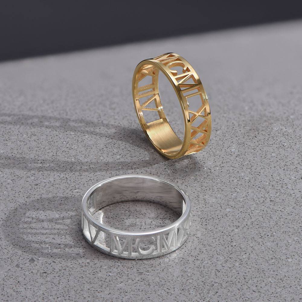 Roman Numeral Ring for Men in Gold Plating - Theo Grace