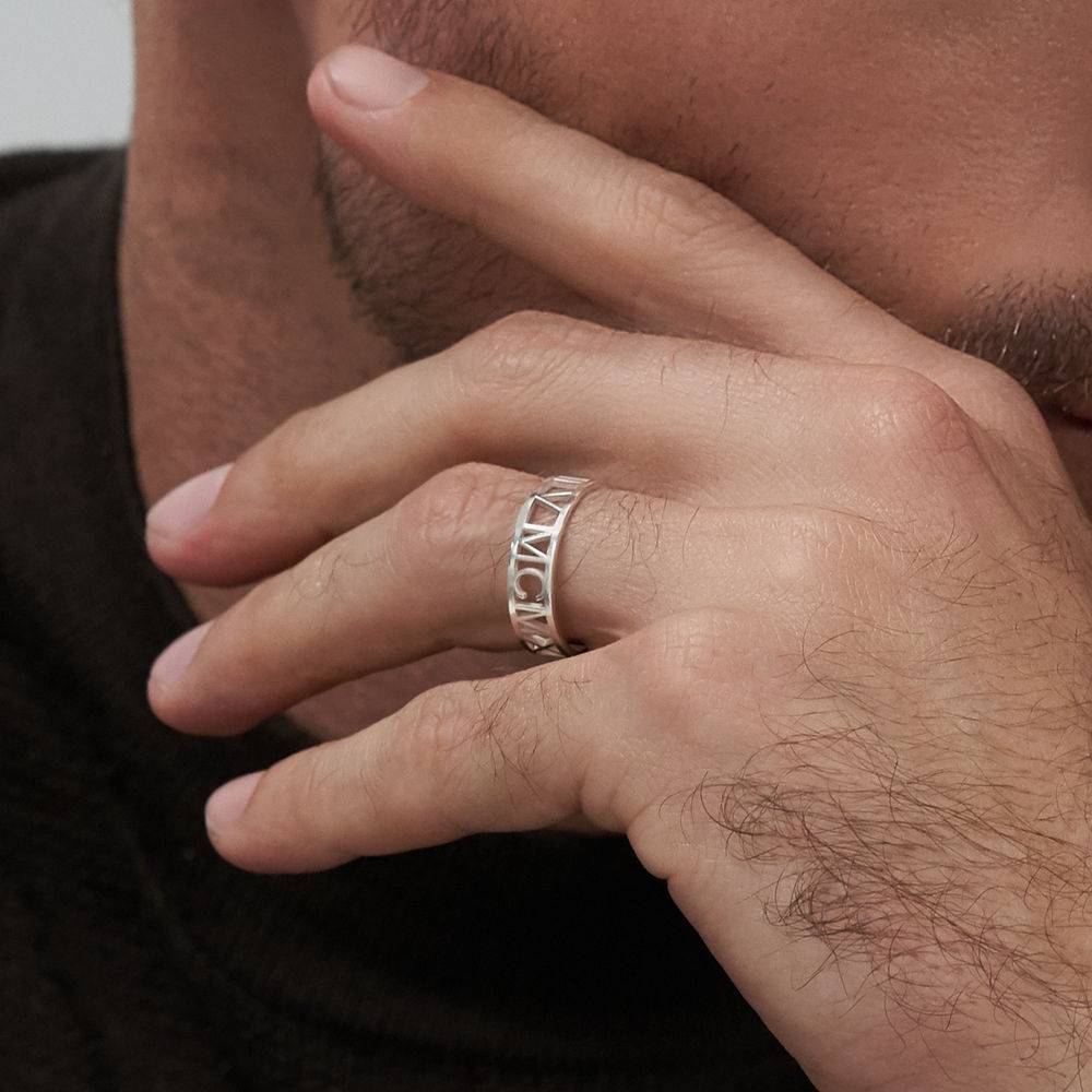 Roman Numeral Ring for Men in Sterling Silver - Theo Grace