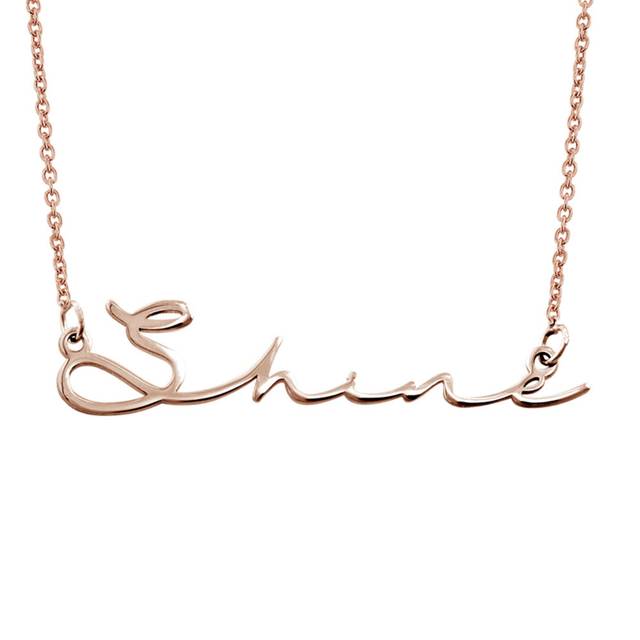 Signature Style Name Necklace in 18ct Rose Gold Plating - Theo Grace