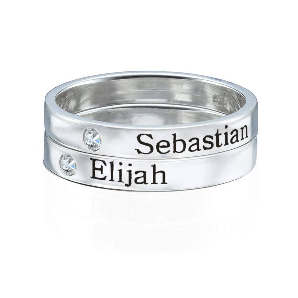 Stackable Diamond Name Ring in Sterling Silver - Theo Grace (Formerly MYKA)